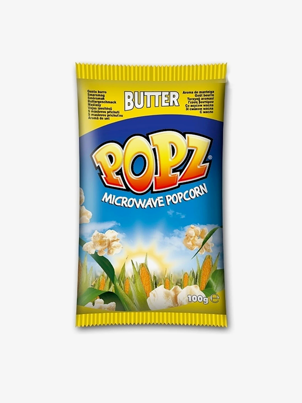 Popz Microwave Popcorn with Butter 90g